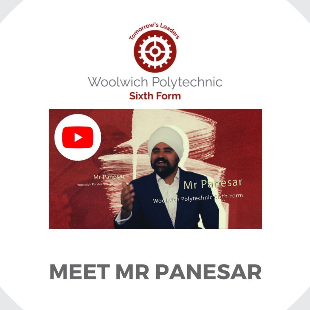 Woolwich Polytechnic School for Boys - Meet Mr Panesar!